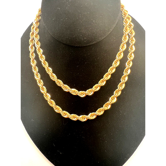 Napier | Jewelry | Vintage Napier Gold Brass Plated Twisted Rope 3 Long ...